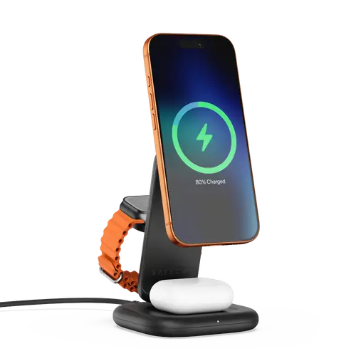 SATECHI 3 In 1 Foldable Wireless Charging Stand With Qi2 25w