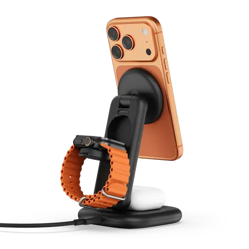 SATECHI 3 In 1 Foldable Wireless Charging Stand With Qi2 25w