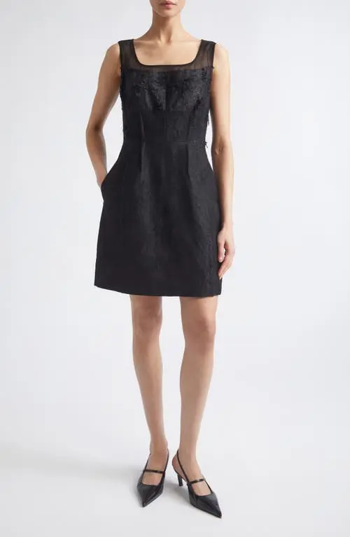 JASON WU Textured Fray Jacquard Mini Dress - Black