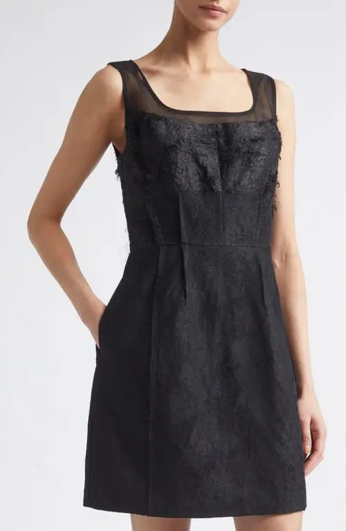 JASON WU Textured Fray Jacquard Mini Dress