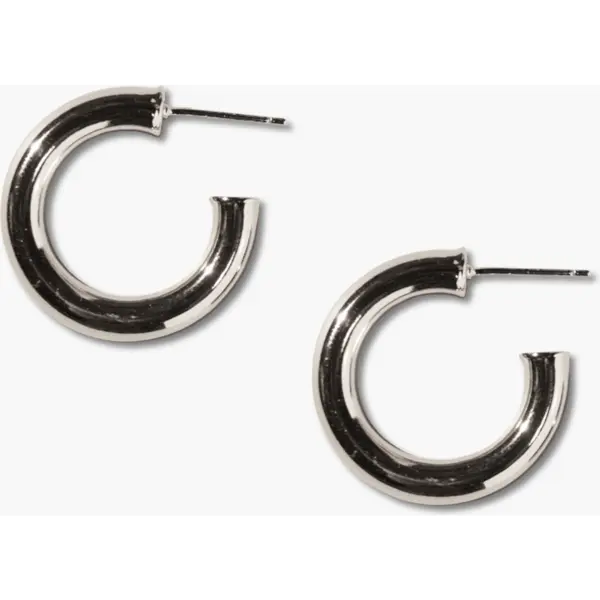 NICKEL & SUEDE 14k Hollow Statement Hoop Earrings - Silver