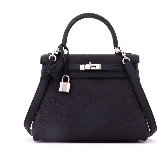 Hermès Kelly Handbag Togo With Palladium Hardware 25