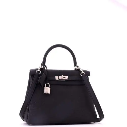 Hermès Kelly Handbag Togo With Palladium Hardware 25