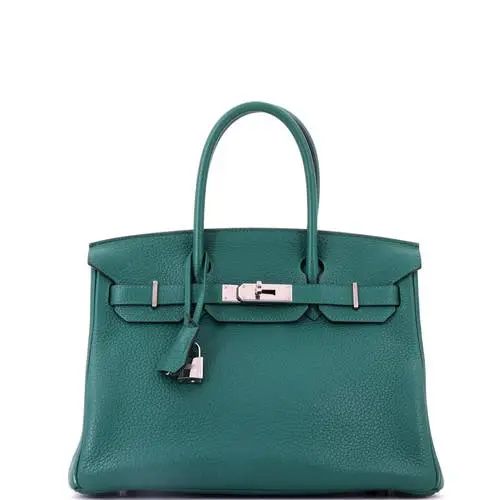 Hermès Birkin Handbag 30 Clemence Leather - Malachite