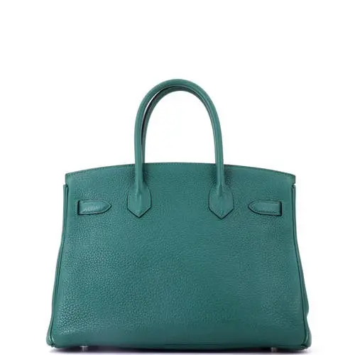 Hermès Birkin Handbag 30 Clemence Leather - Malachite