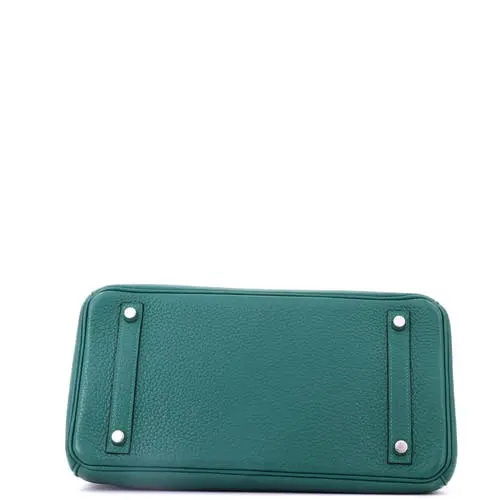 Hermès Birkin Handbag 30 Clemence Leather - Malachite