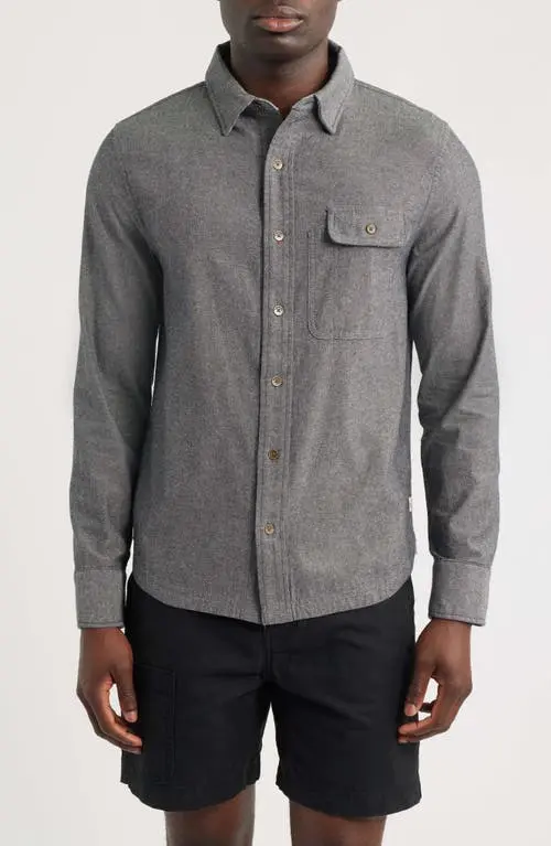 IMPERFECTS Tradesman Cotton Chambray Button-up Shirt - Obsidian Solid