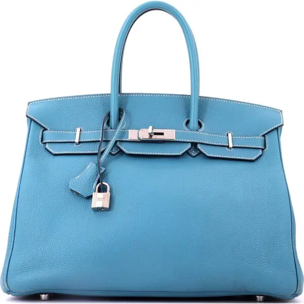 Hermès Birkin Handbag Togo With Palladium Hardware 35 - Blue