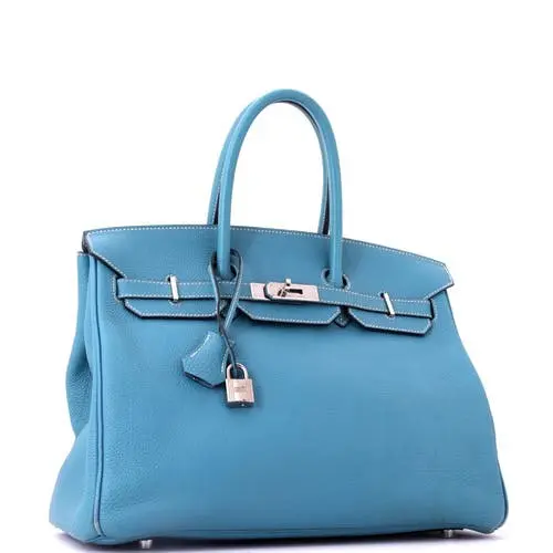 Hermès Birkin Handbag Togo With Palladium Hardware 35 - Blue