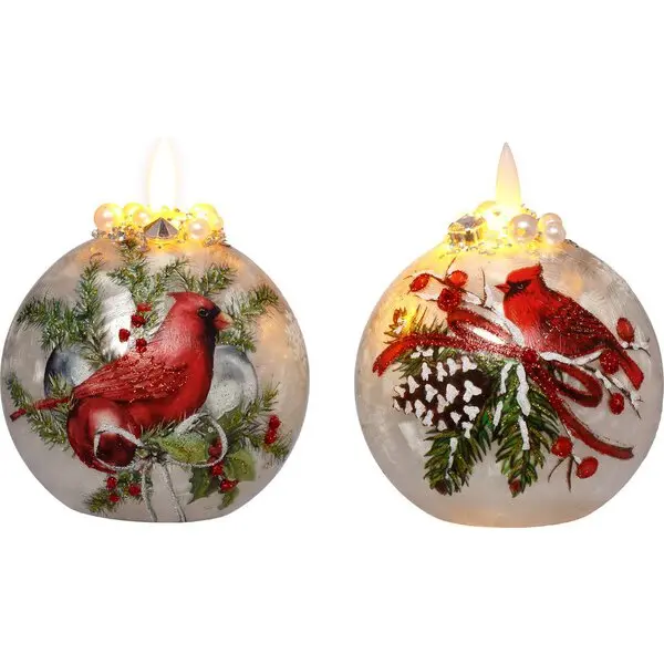 MARK ROBERTS Cardinal Globe With Led