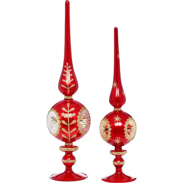 MARK ROBERTS Scrolled Tree Finial - Red