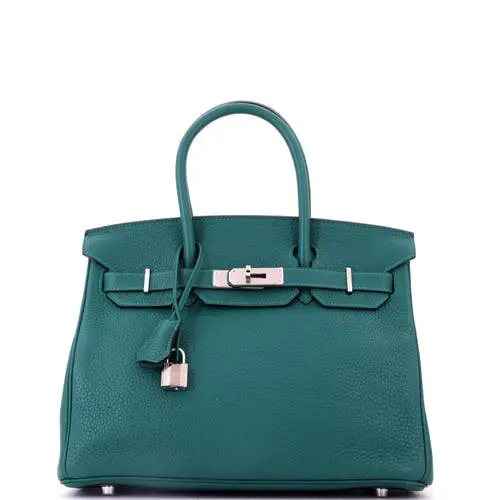 Hermès Birkin 30 Clemence With Palladium Hardware - Malachite
