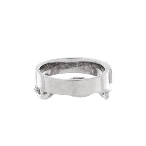 Hermès Kelly Double Tour Ring 18k White Gold With Pave Diamonds