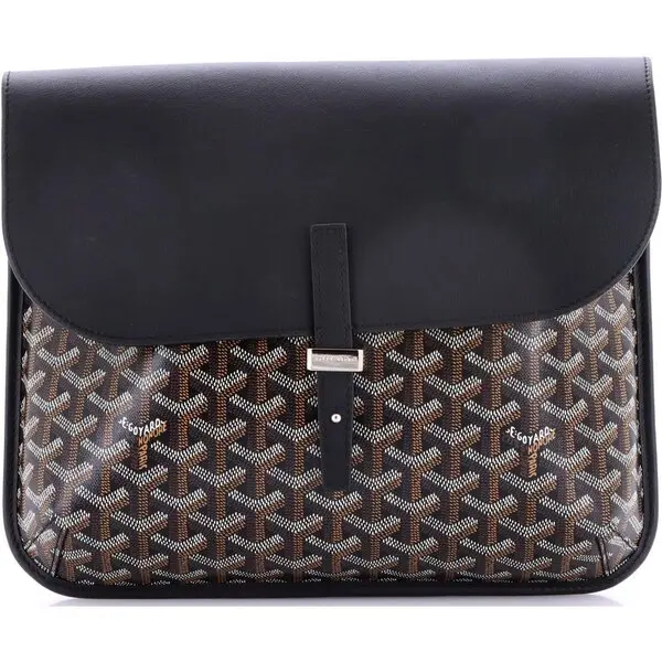 81036096 Goyard Messenger Bag In Coated Canvas And Leather - Black
