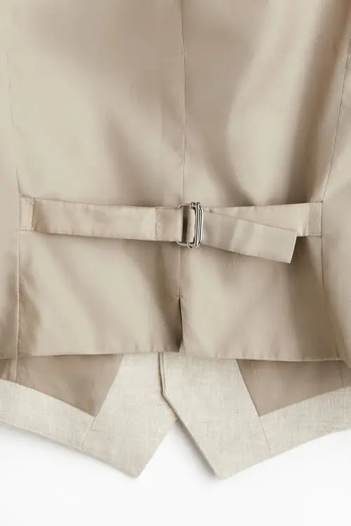 H&m Slim Fit Linen Suit Waistcoat