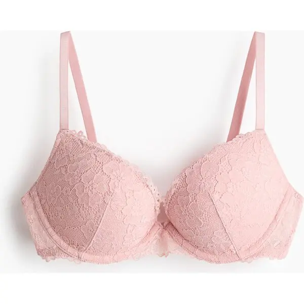 H&m Lace Super Push-up Bra - Pink