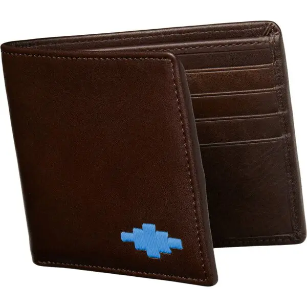 PAMPEANO Dinero Leather Card Wallet - Brown/blue
