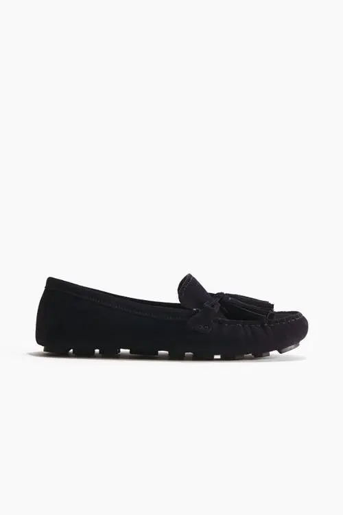 H&m Split Suede Loafers - Navy Blue
