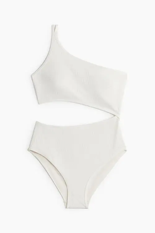 H&m Padded-cup Cut-out Swimsuit - White
