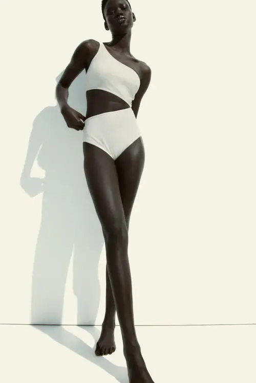 H&m Padded-cup Cut-out One-piece Swimsuit