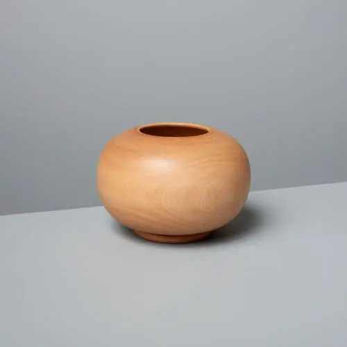 BE HOME Wood Round Vase