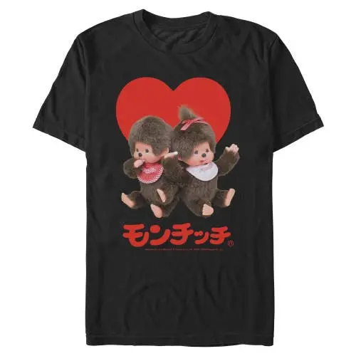 MONCHHICHI Cutest Duo Ever Photo Short Sleeve Graphic T-shirt - Black