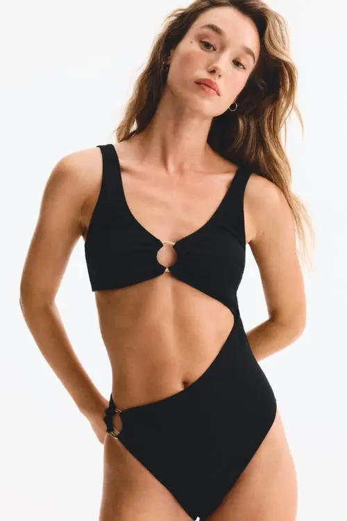 H&m Padded-cup High-leg Cut-out Swimsuit