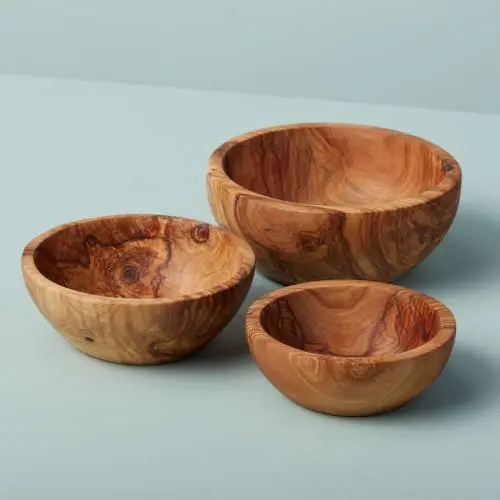 BE HOME Wood Nesting Bowlsset Of 3
