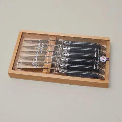 BE HOME Laguiole 6 Piece Steak Knife Set - Black