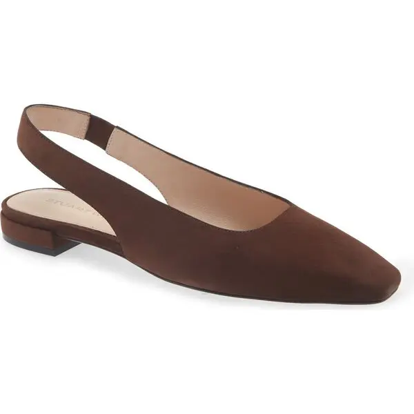 STUART WEITZMAN Stassi Slingback Flat - Walnut