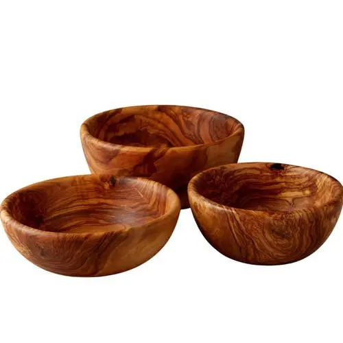 BE HOME Wood Nesting Salad Bowlsset Of 3 - Olive