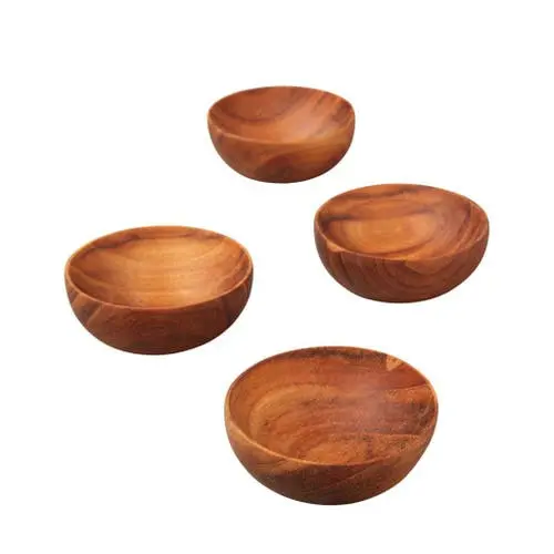 BE HOME Pinch Bowlsset Of 4 - Teak