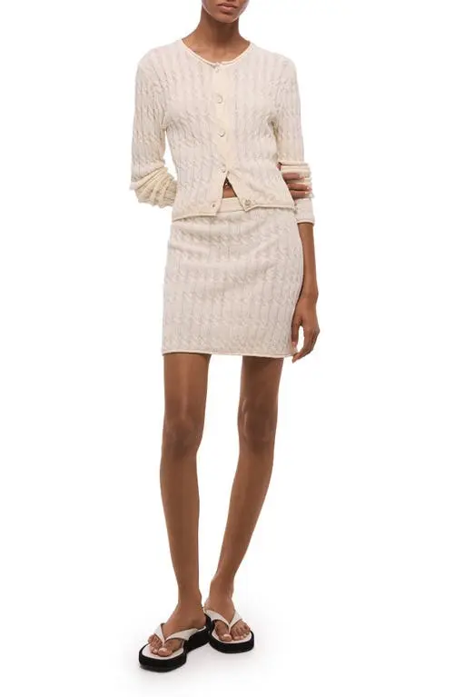 Helmut Lang Cable Stitch Crop Cardigan - Ivory