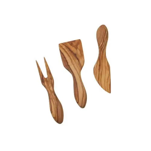 BE HOME Wood Cheese Set - Olive