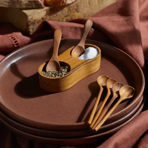 BE HOME Salt & Pepper Cellar With Spoons
