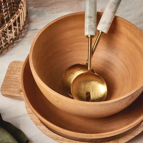 BE HOME Kiln Wood Shallow Bowl