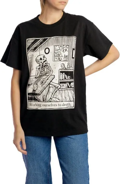 VARDAGEN Work To Death Home Edition Heavyweight Graphic Tee - Black