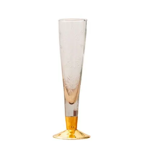 BE HOME Snowflake Flute With Foot - Clear