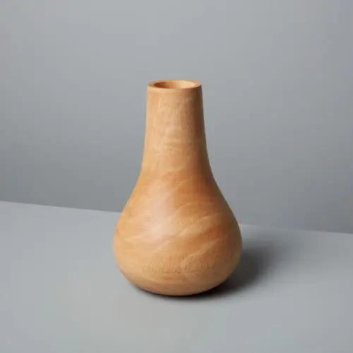 BE HOME Wood Bulb Vase