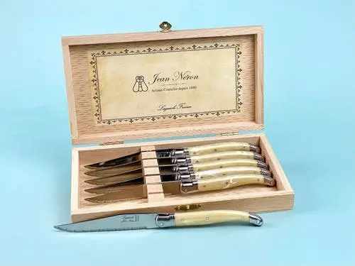 BE HOME Laguiole 6 Piece Steak Knife Set - Beige