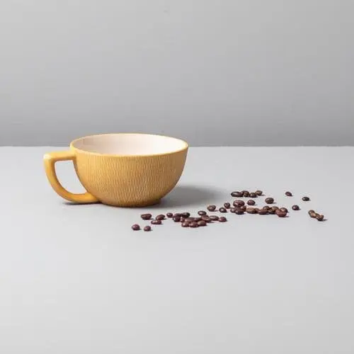 BE HOME Crosshatch Latte Mugs Set Of 4 - Marigold