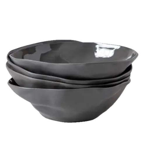 BE HOME Tam Stoneware Side Bowlset Of 4 - Slate