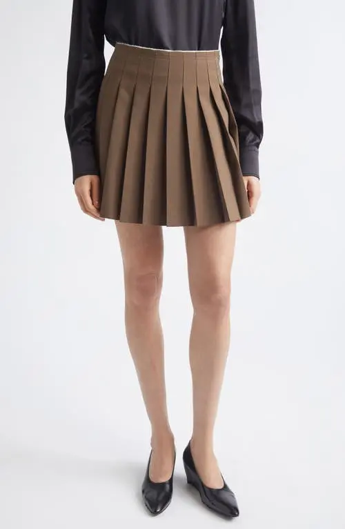 MAISON MARGIELA Pleated A-line Miniskirt - Brown