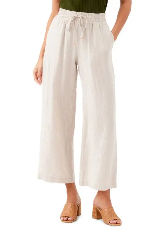 Karen Kane Wide Leg Linen Pants With Drawstring Waist
