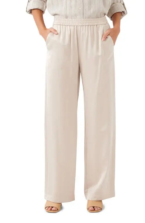 Karen Kane Satin Wide Leg Pants - Khaki