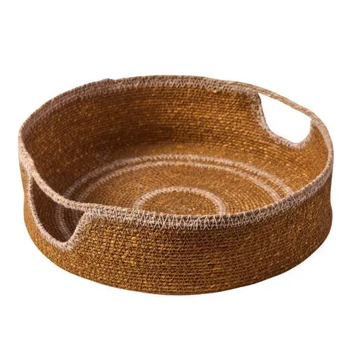 BE HOME Hydra Woven Seagrass Tray - Marigold