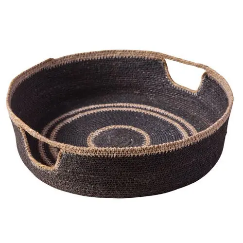 BE HOME Hydra Woven Seagrass Tray - Navy