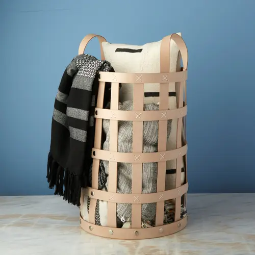 BE HOME Pali Recycled Leather Everything Basket