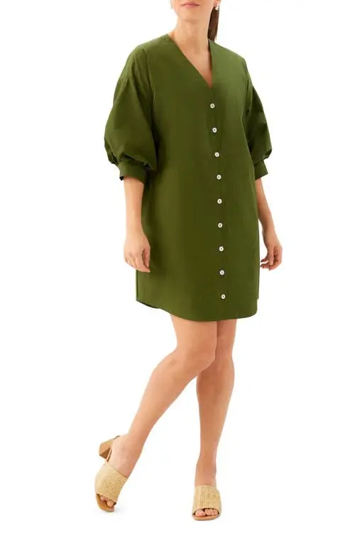 Karen Kane Button-up Cotton Shirtdress