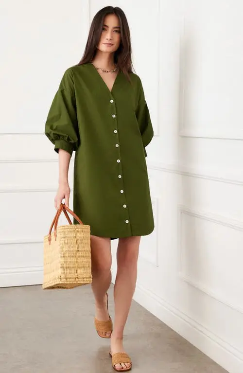 Karen Kane Button-up Cotton Shirtdress